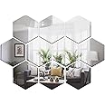Wall1ders Acrylic 10 Hexagon Mirror Wall Stickers, Mirror Stickers for ...
