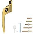 XFORT Cranked Locking Window Handle Installation Kit in Polished Brass ...