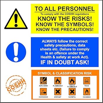 COSHH Regulation Safety Notice - Rigid Sign - make everyone aware of ...