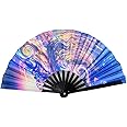 Folding Fan Led Fan Light Up Hand Fan,Glow Large Rave Bamboo Folding ...