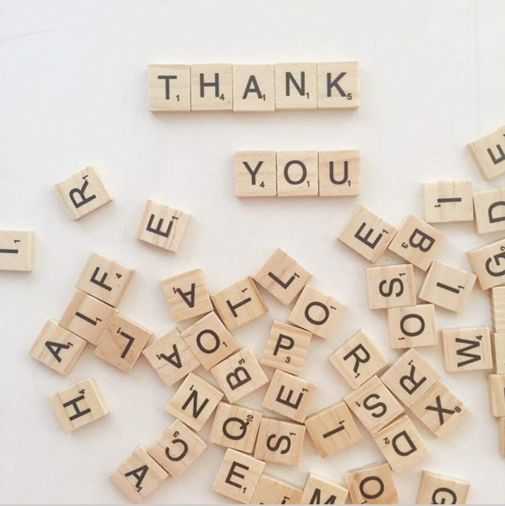 Omufipw - 100 piezas de letras de madera con letras de Scrabble para ...