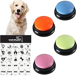 4Pack Talking Dog Buttons, Dog Buttons for Communication and Training ...