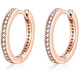 Presentski Boucles d'oreilles Or Rose,Boucles d'oreille Argent Petits ...