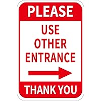 Please Use Other Gate Sign Aluminum 12x8 Inch Left Arrow Metal ...
