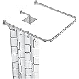 YTREDF U-shaped Shower Curtain Rail for Bathtubs, Curved Bath Curtain ...