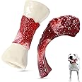 Zoyci 2 Pack Indestructible Dog Chew Toys for Aggressive Chewers, Real Beef Flavor Durable Dog ...