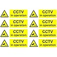CCTV in operation safety sign - Self adhesive stickers Pack of 8 150mm ...