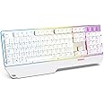 KOLMAX HUNTER White Gaming Keyboard,Colorful Lights Rainbow LED Backlit ...