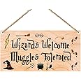Second Ave Funny Wizards Welcome Muggles Tolerated Wooden Hanging Gift ...