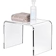MYOYAY Clear Acrylic Shower Stool Acrylic Shower Bench Waterproof ...