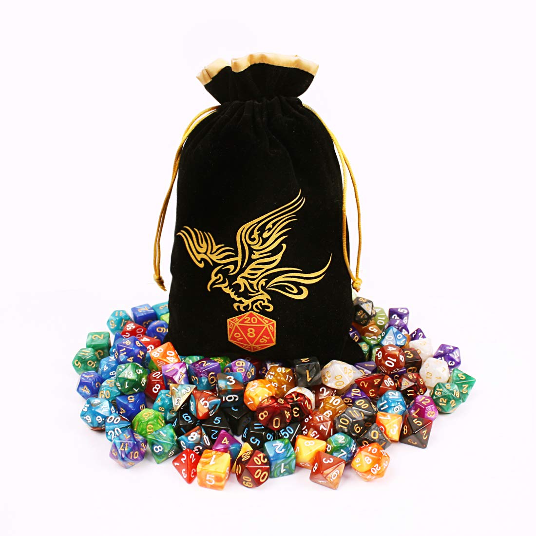 QMAY Set Dadi DND, Dadi poliedrici da Gioco 140PCS, 20 Colori Doppio ...