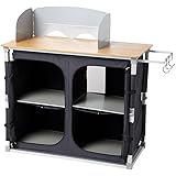 Outwell Padres Kitchen Table with Bamboo Table top Table - Black/Grey ...