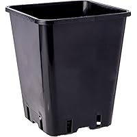 Elixir Gardens ® Square Plant Pot Black Plastic Plant Pots | 9cm x 9cm ...