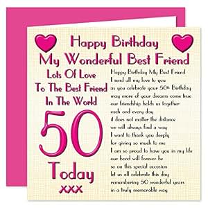 Best Friend 50th Happy Birthday Card - Lots of Love to The Best Friend ...