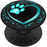 Rosa Herz Katze Hund Pfotenabdruck PopSockets mit austauschbarem ...
