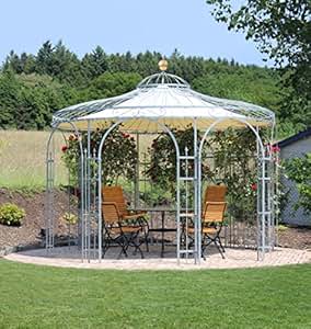 Eleo Florence Round Metal Garden Gazebo with Awning, Diameter 3.7 ...