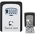 SANLION Key Safe Wall Mounted, key lock box outdoor 4 Digit Combination ...