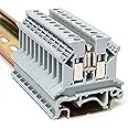 Erayco UK2.5N-GR DIN Rail Terminal Block, Screw Clamp, 600V 20A 24-12AWG, Pack of 100 : Amazon ...