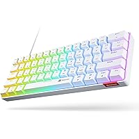 ROCK POW 60% Wired Gaming Keyboard, 61 Keys RGB Backlit Wrist Rest ...