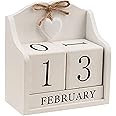 Perpetual Calendars, Rustic Wooden Calendar Blocks, Month Date Display ...