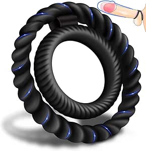 Xocity Dual Cock Ring Silicone for Men with Inflatable Pack Black Box ...