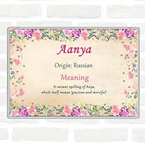 Aanya Name Meaning Jumbo Fridge Magnet Floral: Amazon.co.uk: Office ...