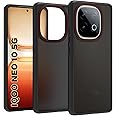 RIGGEAR Shockproof Tough Hybrid Armor Back Cover Case for iQOO Neo 10 5G (Smoke Black Matte PC ...