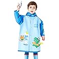 Fewlby Toddler Raincoat for Boys Girls Rain Poncho Waterpoof Kids Rain Jacket 3D Cartoon Hoodie ...