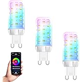 I-SHUNFA Wi-Fi RGBCW Smart G9 LED Bulbs,Compatible with Alexa/Google ...