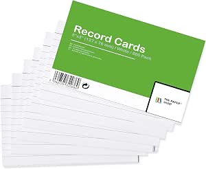 [500 Pack] Revision Cards 5x3 White Record Cards FlashCards Ruled (5"x ...