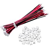 Lyeteung 50 Paia JST XH 2.54 2 Pin Connettore Spina, Micro JST XH 2.54 2-Pin Maschio Connettore ...