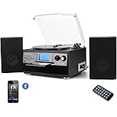DIGITNOW! Vinyl Record Player, Bluetooth Turntable with Stereo Speakers ...
