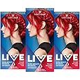 Schwarzkopf LIVE Ultra Bright or Pastel Red Hair Dye, Pack of 3, Semi ...