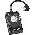 TiFFCOFiO Outdoor Timer Outlet Waterproof, 24 Hour Mechanical Light ...
