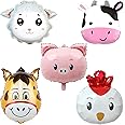 Finypa 5Pcs Farm Animal Balloons (Cow, Pig, Sheep, Chicken) - Metallic ...