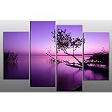 Large Blossoming Tree Canvas artwork 4 pieces multi panel split canvas ...