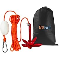 BeGrit Kayak Anchor 1.5 lb Small Boat Anchor Kit Folding Grapnel Anchor Carbon Steel for Canoe ...