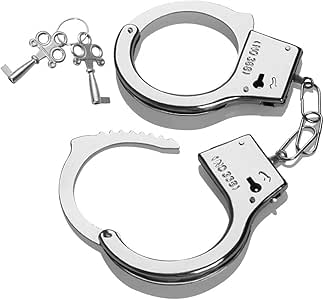 YANSHON Metal Toy Handcuffs with 2 Keys Adult Kids Metal Handcuff for ...