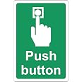 Push button to exit sign - Self adhesive sticker (150mm x 100mm ...