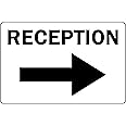 Reception this way right directional arrow Sign - 1mm Plastic sign ...