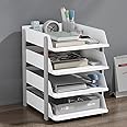 Cortina 4-Tier File Organizer, Premium Polystyrene Desk Rack, Foldable ...