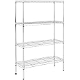 amazon basics 4-Shelf Shelving Storage Unit, Metal Organizer Wire Rack, Chrome Silver (36L x 14W ...
