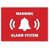 5 x Alarm System Stickers - Yellow - Security Alarm Warning Sign - for ...
