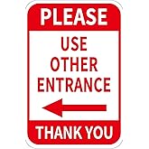 Please Use Other Gate Sign Aluminum 12x8 Inch Left Arrow Metal ...
