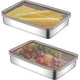 Tefola 4 Pack Rectangular Bacon Cheese Storage Box for Fridge, 304 ...
