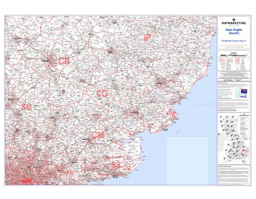 East Anglia Postcode Sector Wall Map Postcode Sector Map 9 | Desertcart ...