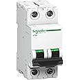 Schneider Electric Acti9 MCB A9N2P02C, 2Amp 2 Pole MCB, C Curve, 10000A (10kA) White Color ...