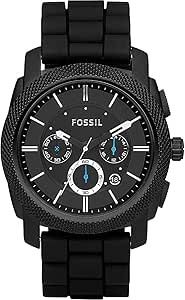 Fossil Men's Machine Chronograph Black Silicone Watch FS4487 : Fossil ...