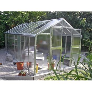 Gewächshaus mit Glas unschlagbar stabil 2,5 x 6,05 m, Konstruktion ...