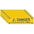 iSigns Warning Signs (Danger Live DC Cable), Pack of 10 Tags, 75x20mm ...